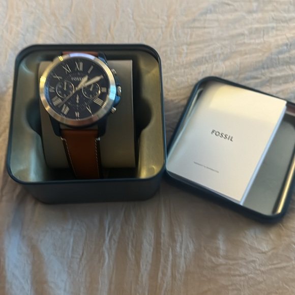 Fossil | Accessories | Mens Fossil Watch Fs551 Brown Leather Band | Poshmark
